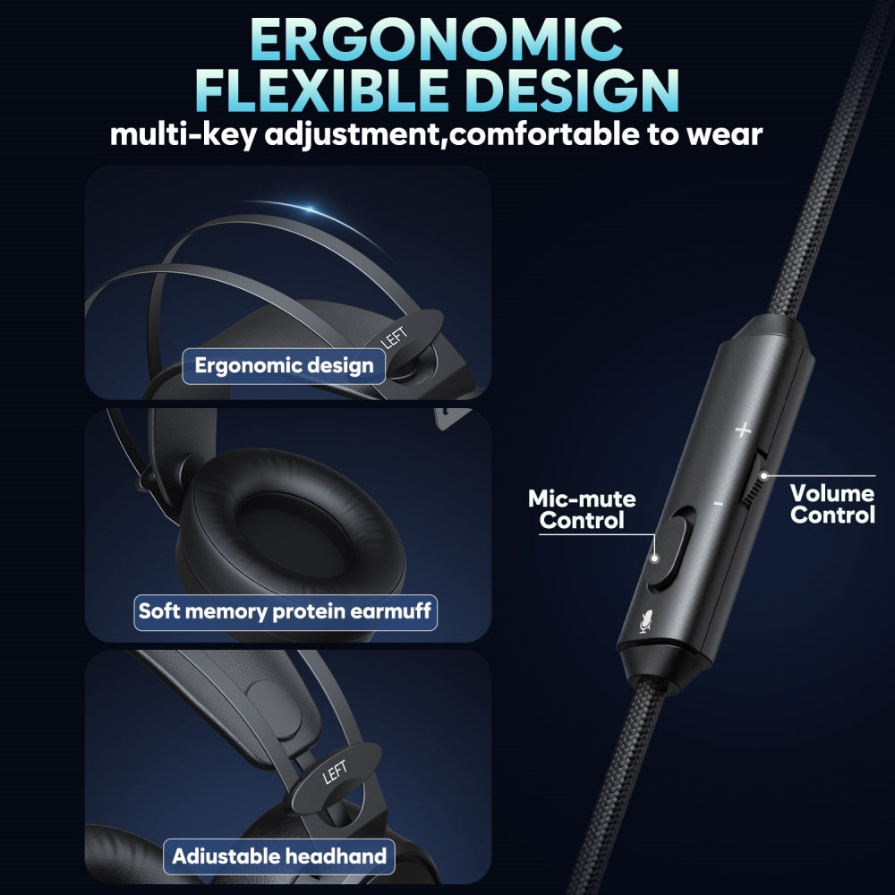 Nubwo N7 Wired Gaming Headset – Noise-Canceling Mic